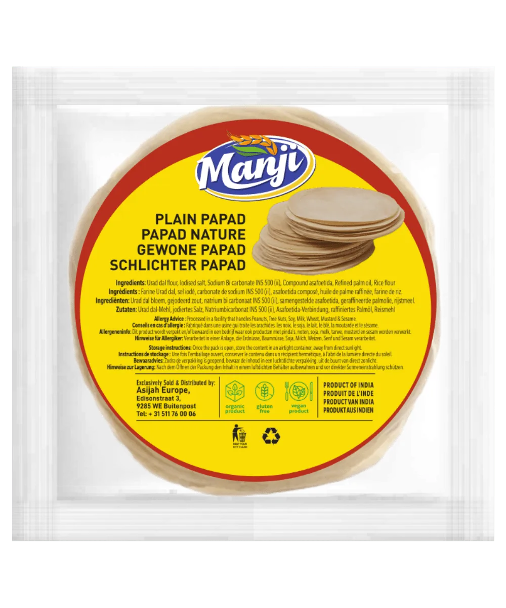 Manji Madras Plain Papad – Sara Foods